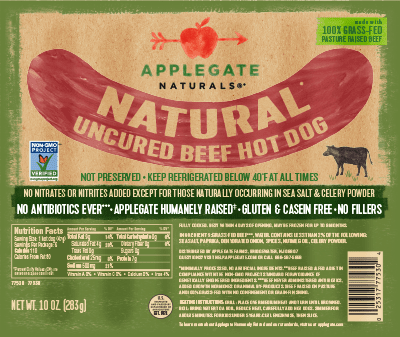 Products - Hot Dogs - Natural Uncured Beef Hot Dog - Applegate