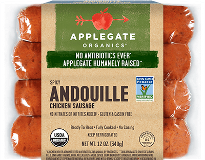 Products - Dinner Sausage - Organic Chicken & Apple Sausage - Applegate
